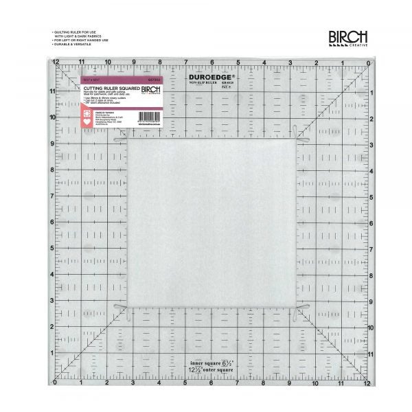 Birch DUROEDGE Cutting Ruler 12.5” X 12.5” Q57302 | Patchwork Nabiac Online